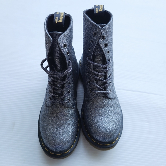 Dr. Martens | Shoes | Doc Martens 46 Pascal Glitter Laceup Combat Boots | Poshmark